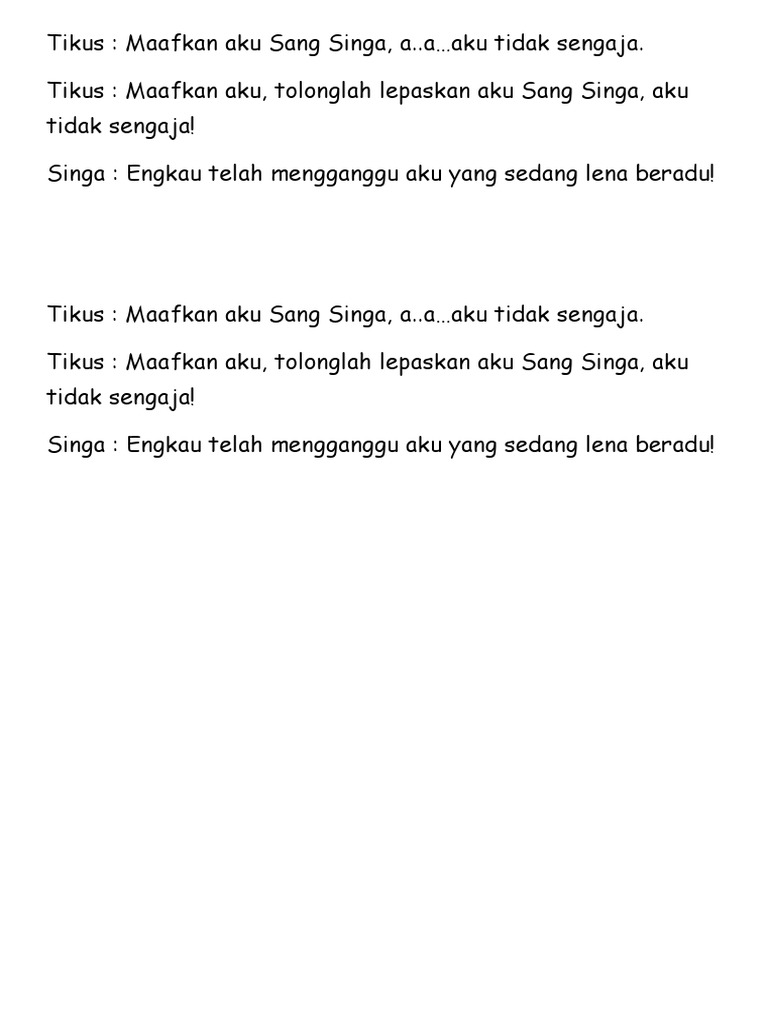 Dialog Tikus Dan Singa | PDF