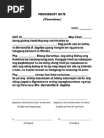 Promissory Note - Tagalog Sample Format | PDF