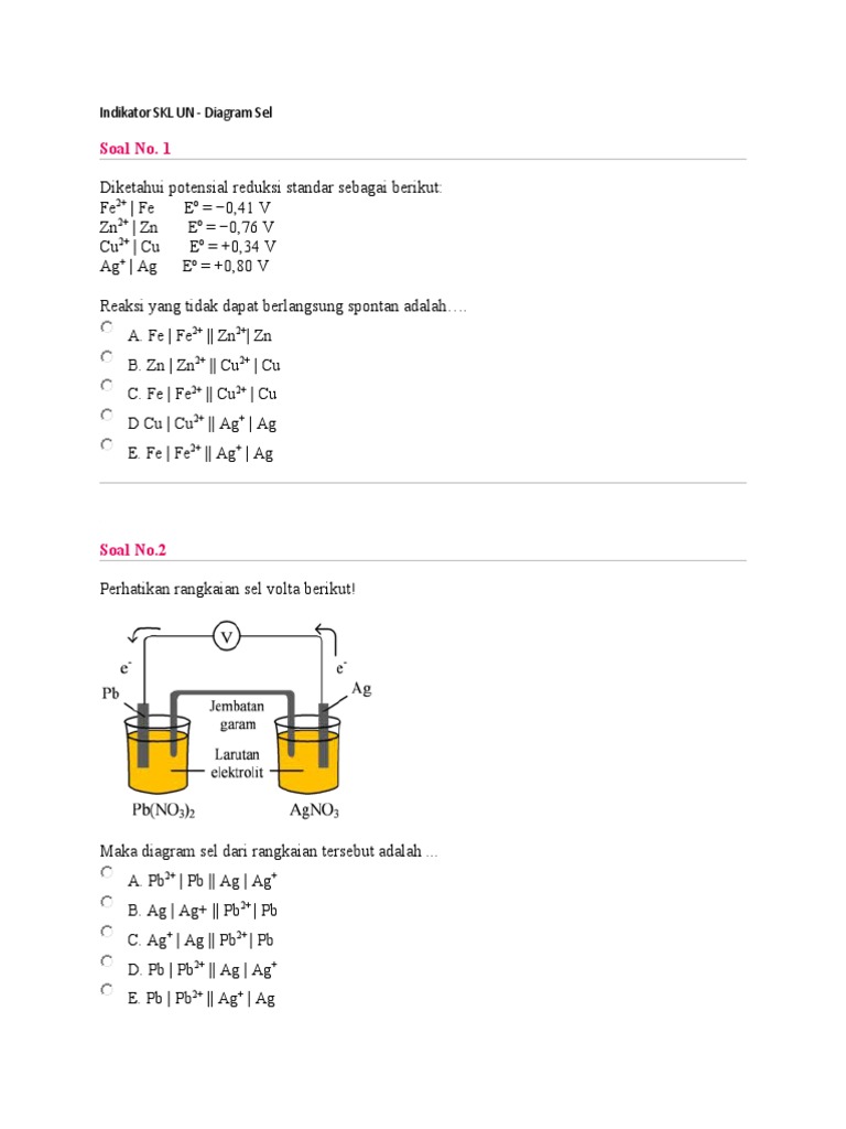 Indikator SKL UN - Diagram Sel | PDF