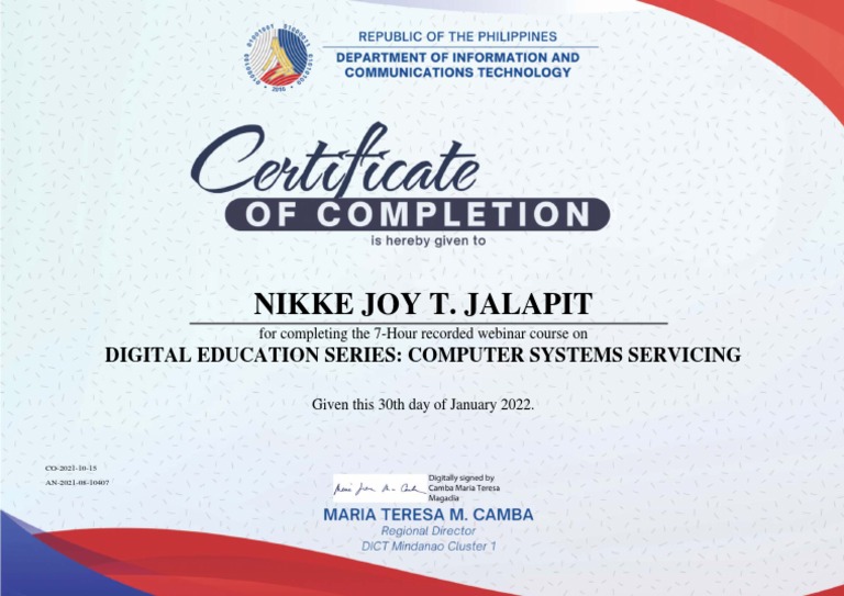 DICT-LMS-Certificate 2 | PDF