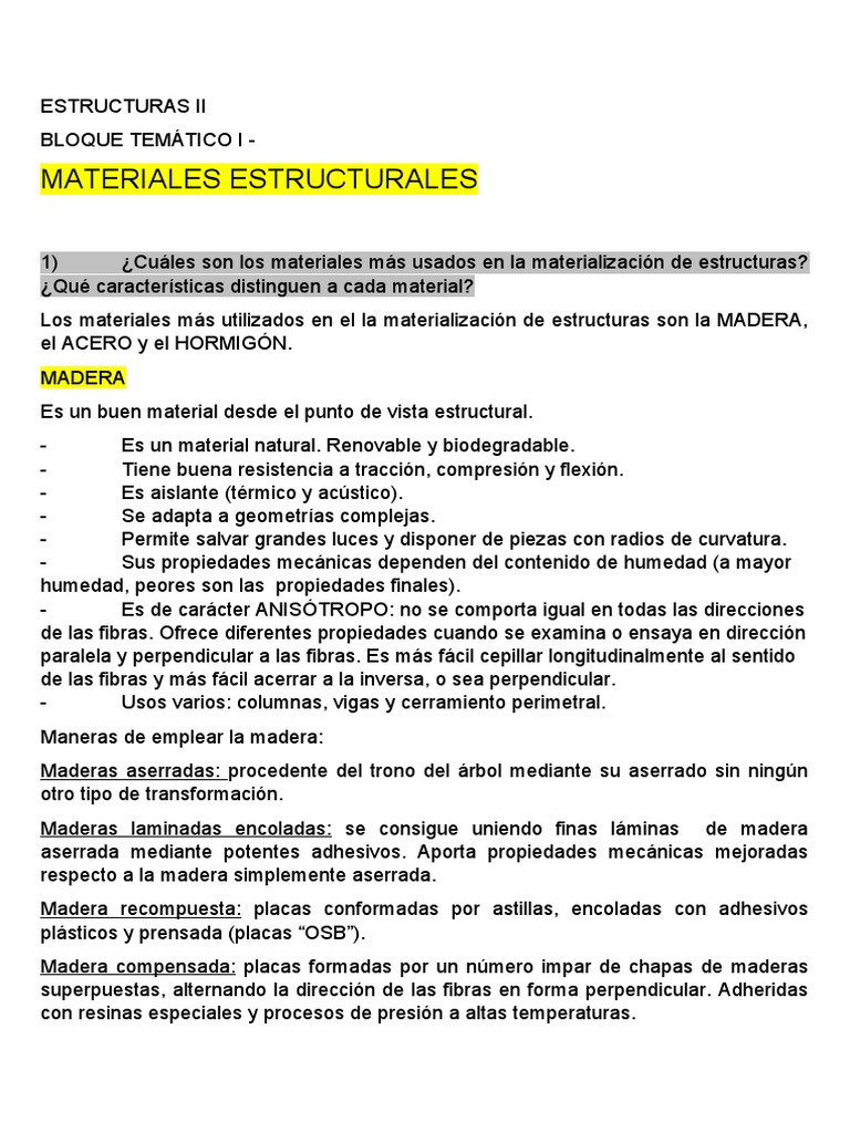 Estructuras Ii - Materiales Estructurales | PDF | Fractura | Acero