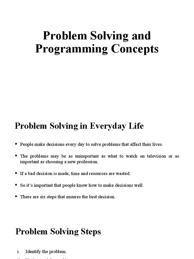 Problem Solving and Programming Concepts | PDF | Subroutine | Data Type