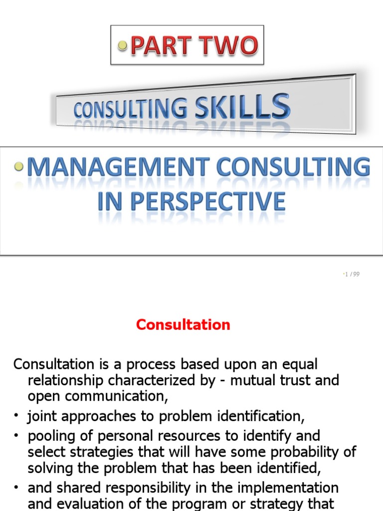 Part Two Consultation | PDF | Consultant | Evaluation