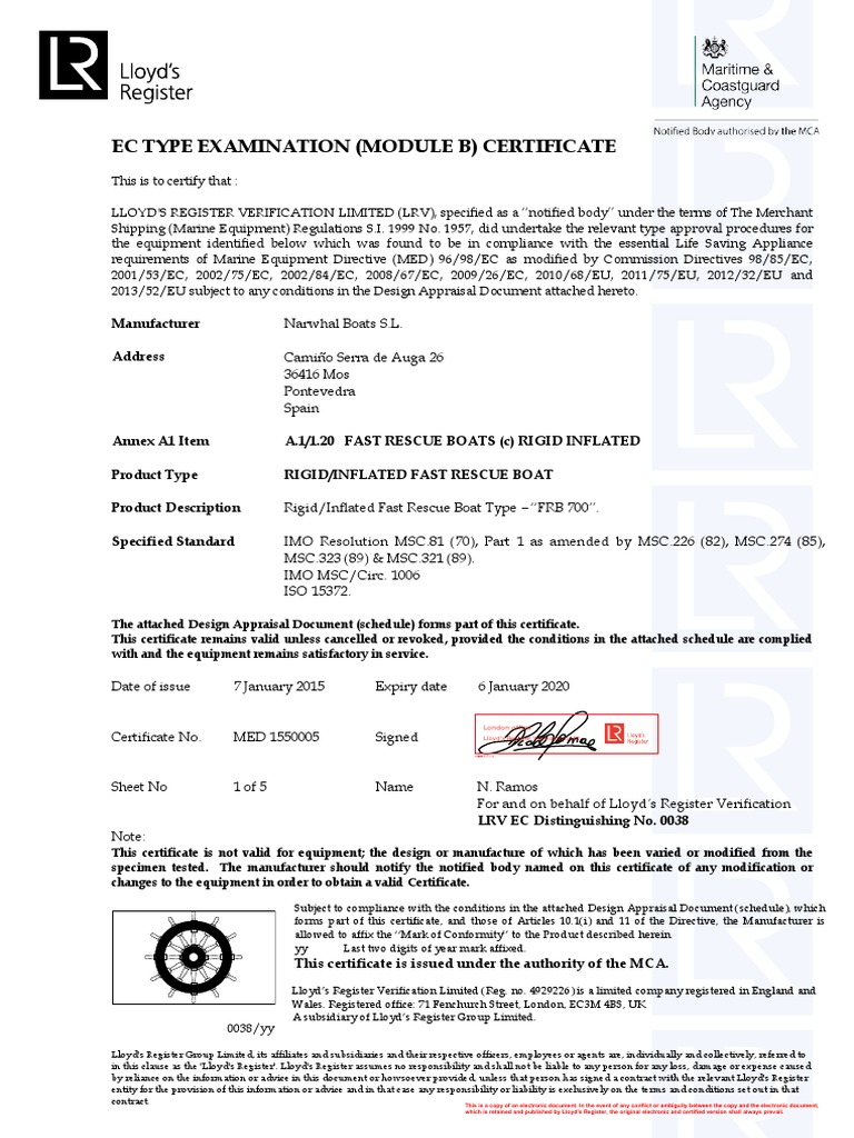 Ec Type Examination (Module B) Certificate: London Office | PDF