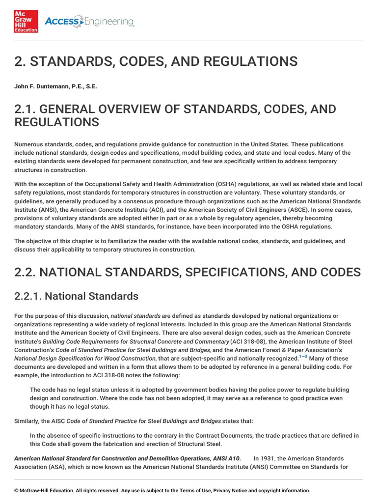 Standards, Codes, & Regulations | PDF | Occupational Safety And Health ...
