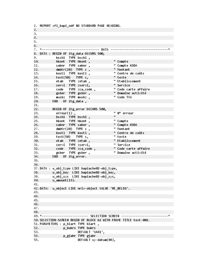 Abap Bapi para Fb01 | PDF | Computer Programming | Information Age