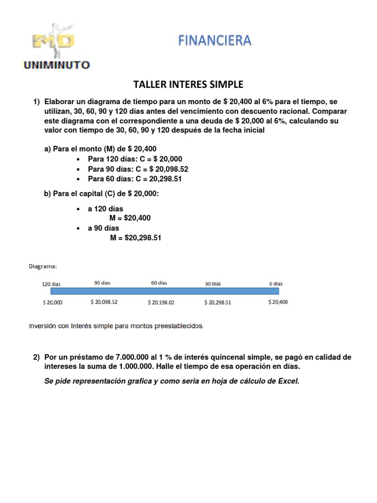 Taller Interes Simple | PDF | Crédito | Finanzas y administración del dinero
