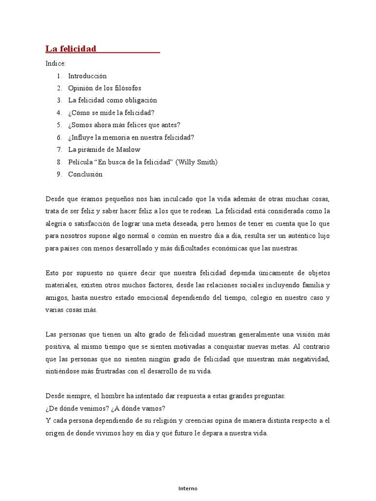Claves para entender la felicidad | PDF | Felicidad | Metafísica de la ...