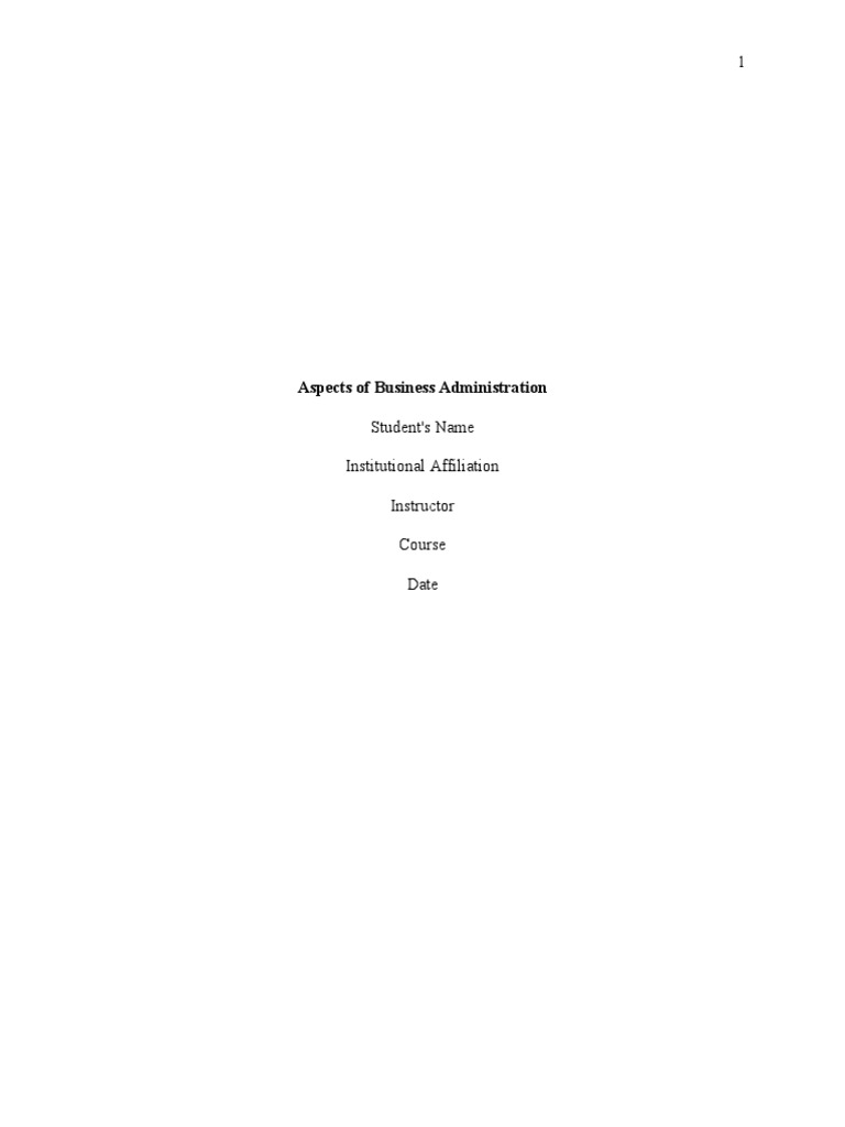 Aspects of Business Administration | PDF | Leadership | Goal