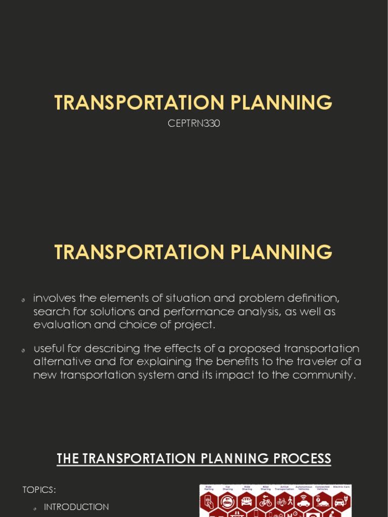 Transportation Planning Process | PDF | Transport | Economies