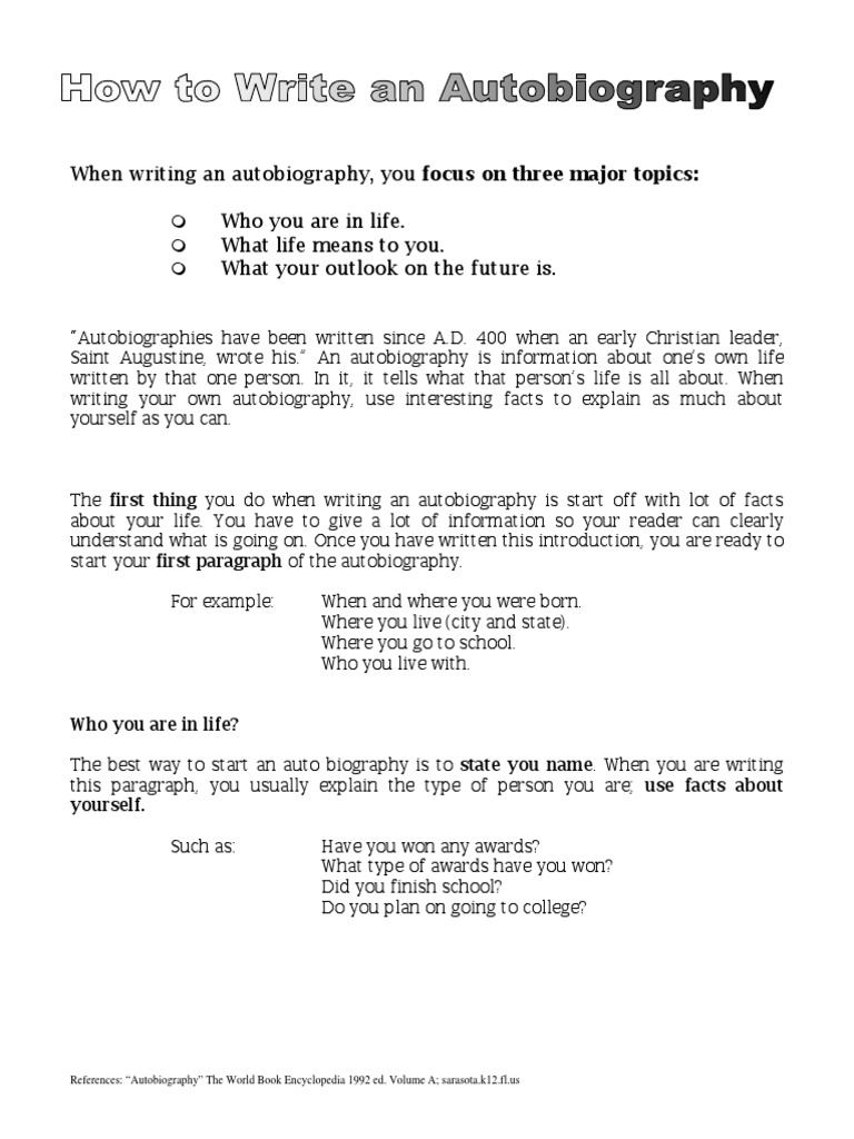 Writing Your Autobiography Guide | PDF | Autobiographies