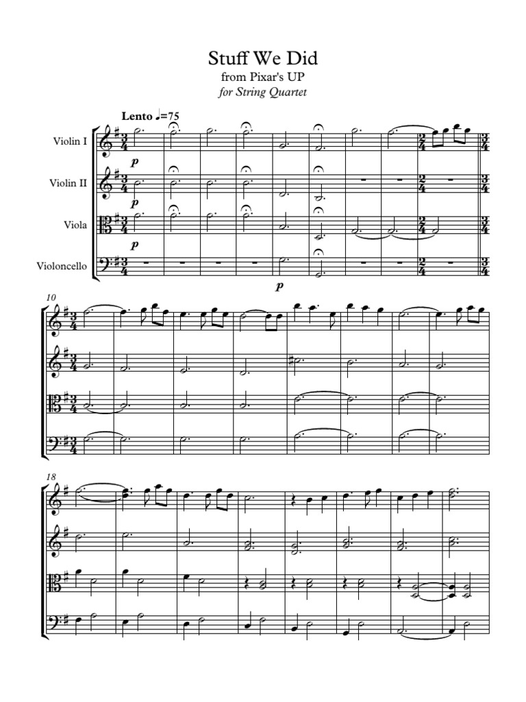 UP S Stuff We Did For String Quartet | PDF