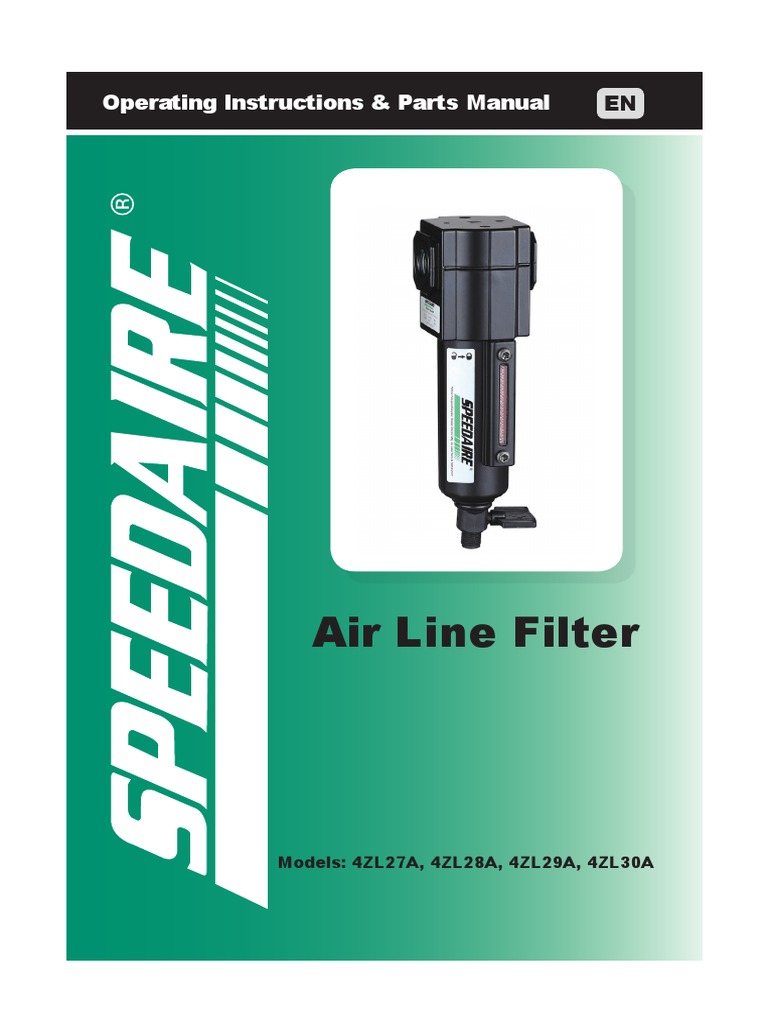 Air Line Filter: Operating Instructions & Parts Manual | PDF | Implied Warranty | Valve