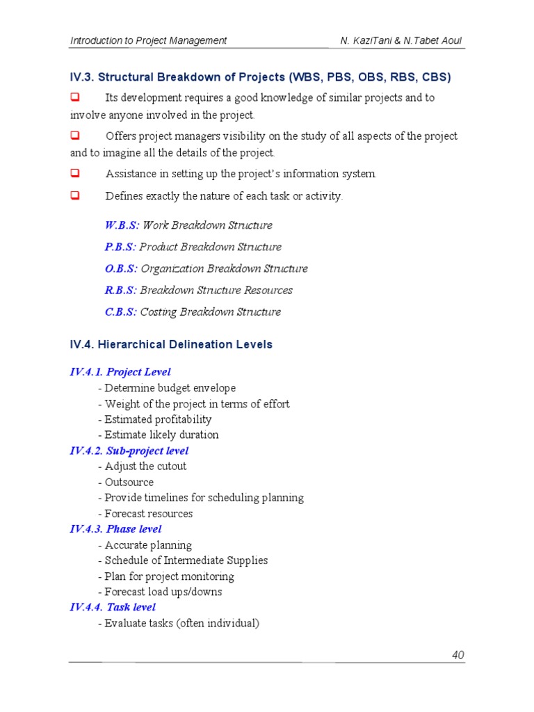 WBS, PBS, OBS, RBS, and CBS Explained | PDF | Project Management | Projects