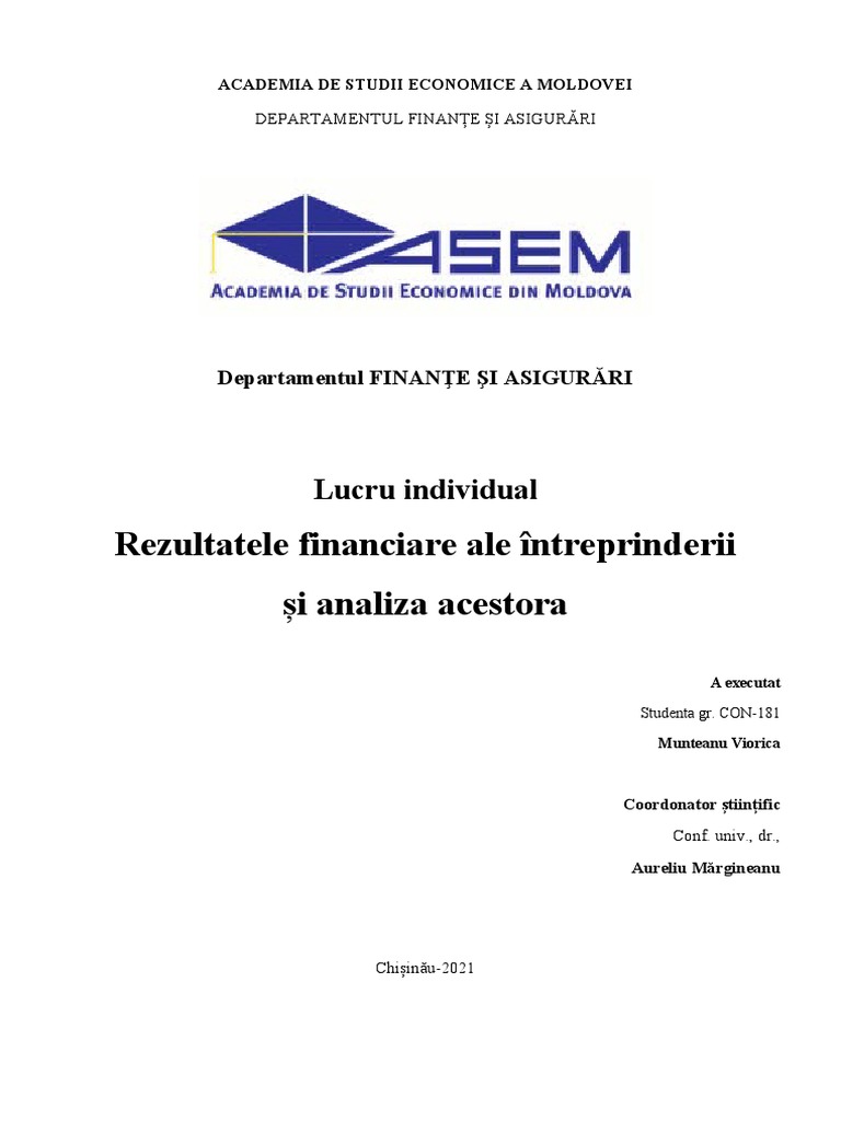 Exemplu Foaie Titlu Si Plan Lucrare | PDF