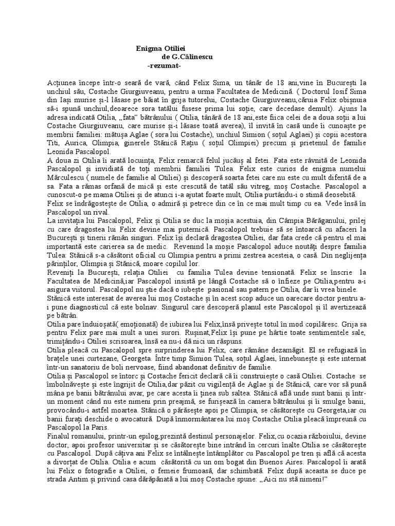 Enigma Otiliei | PDF