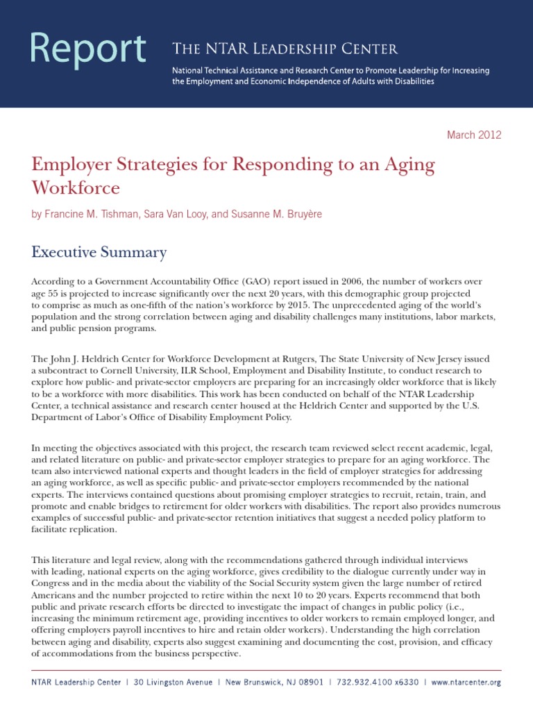 Strategies for an Aging Workforce | PDF | Employment | Retirement