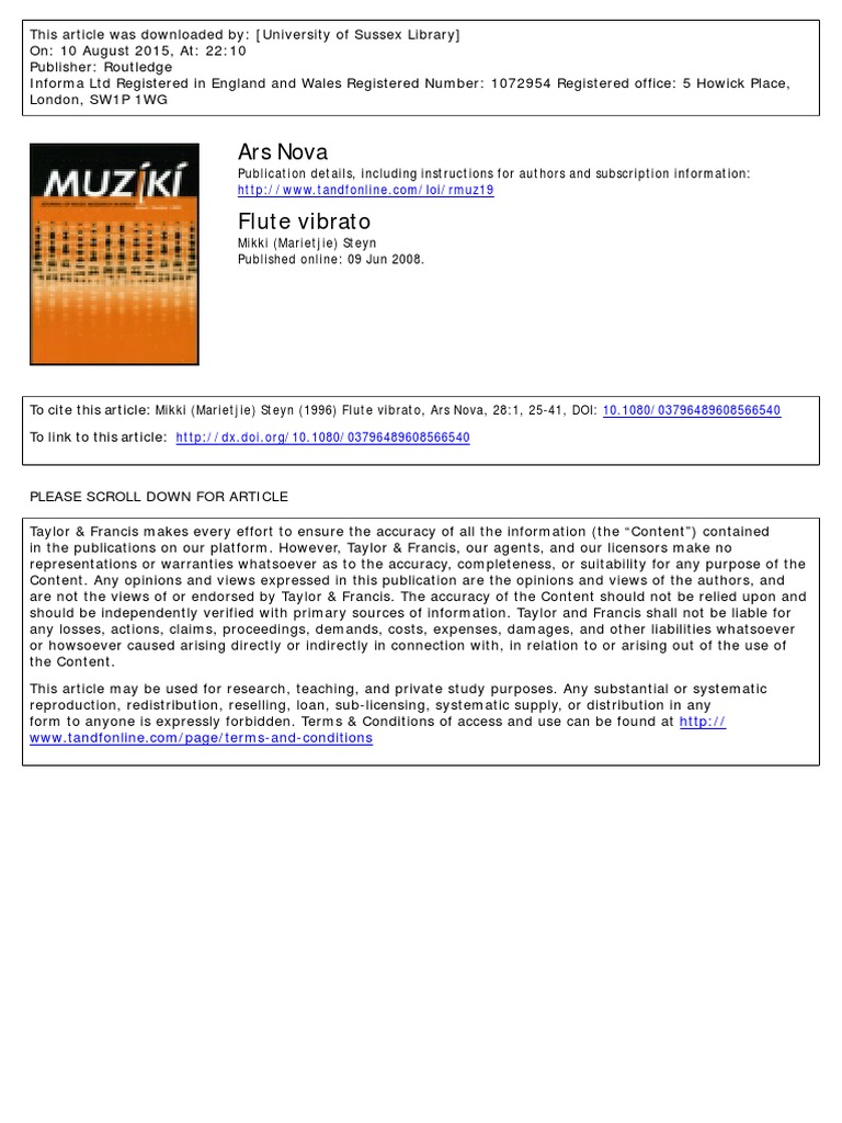 Ars Nova | PDF | Sound | Respiratory System