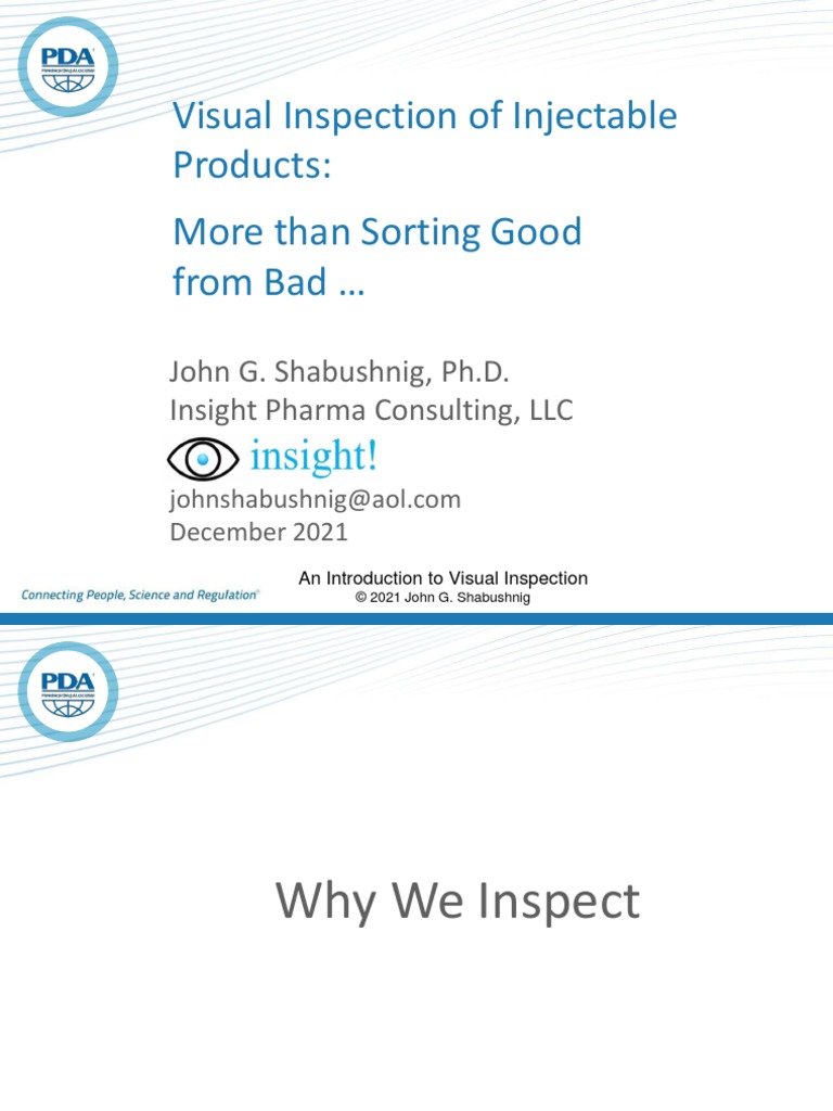 PDA Visual Inspection - Course Highlights | Download Free PDF ...