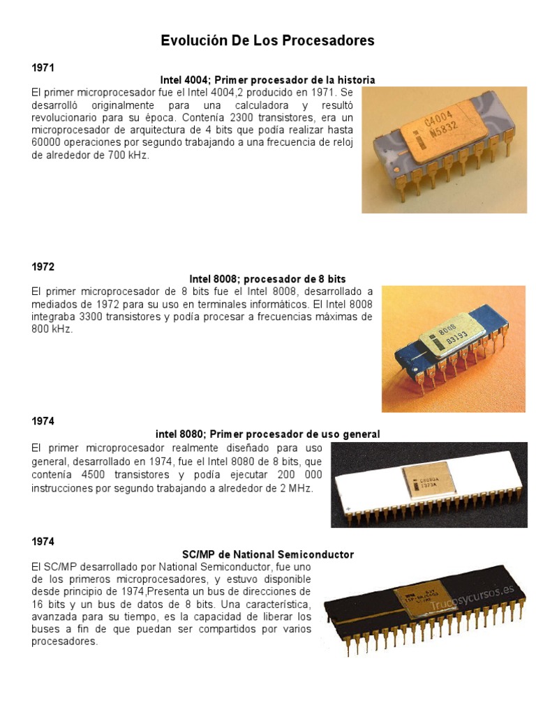 Evolución de Los Procesadores | PDF | Microprocesador | Micro dispositivos avanzados