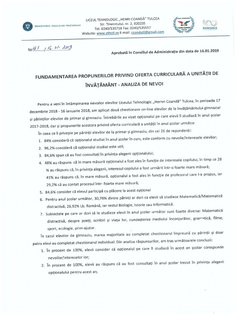 Analiza Nevoi Cds | PDF