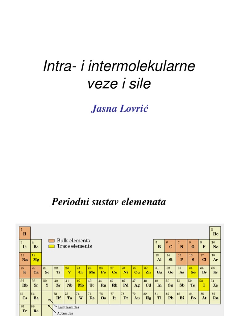 Inter - I Intra-Molekularne Veze I Sile2013 | PDF