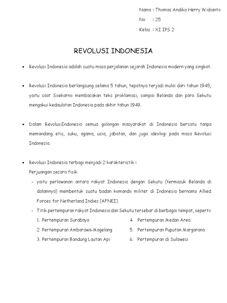 Literasi Revolusi Indonesia-Th. Andika 25 Xi Ips2 | PDF | Agama & Spiritualitas