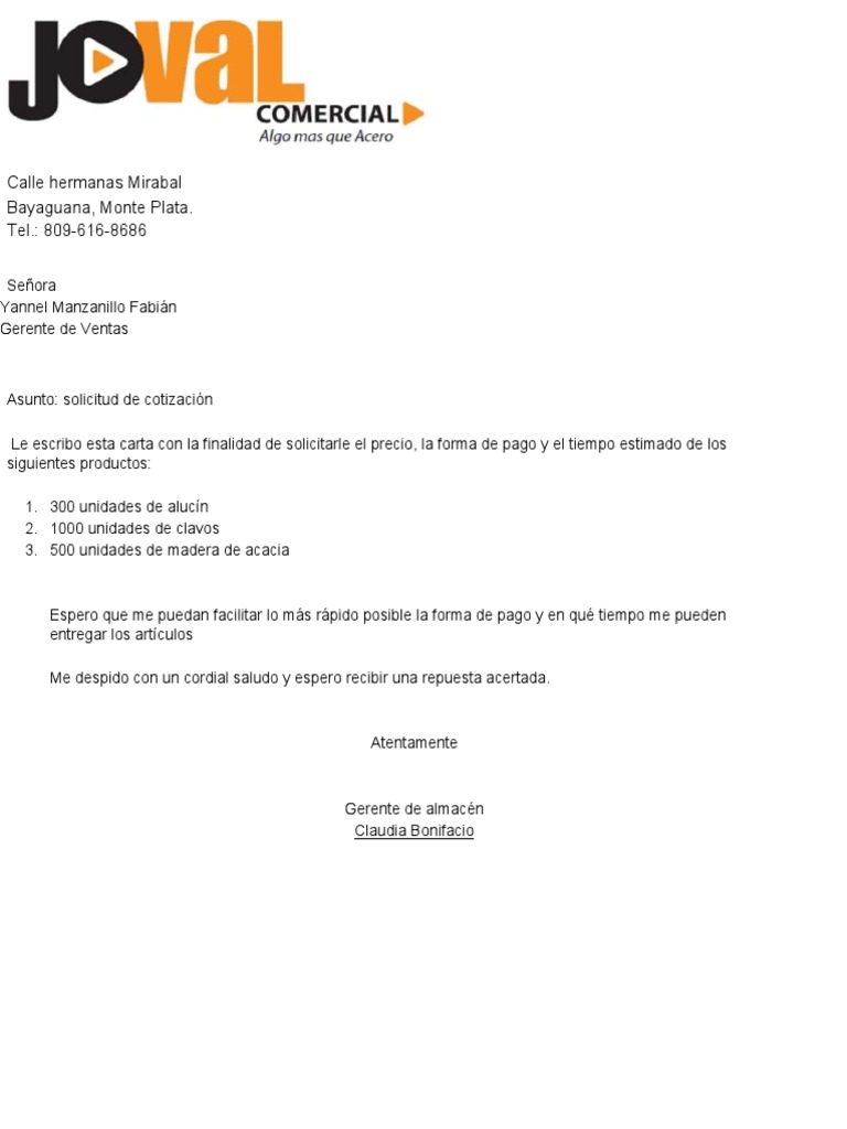 Carta de Cotizacion | PDF