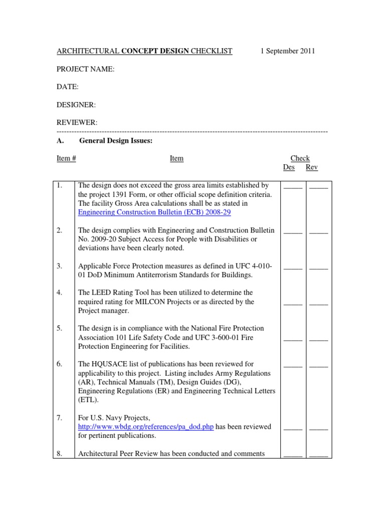 Architectural Design Checklist | PDF | Building Insulation | Wall