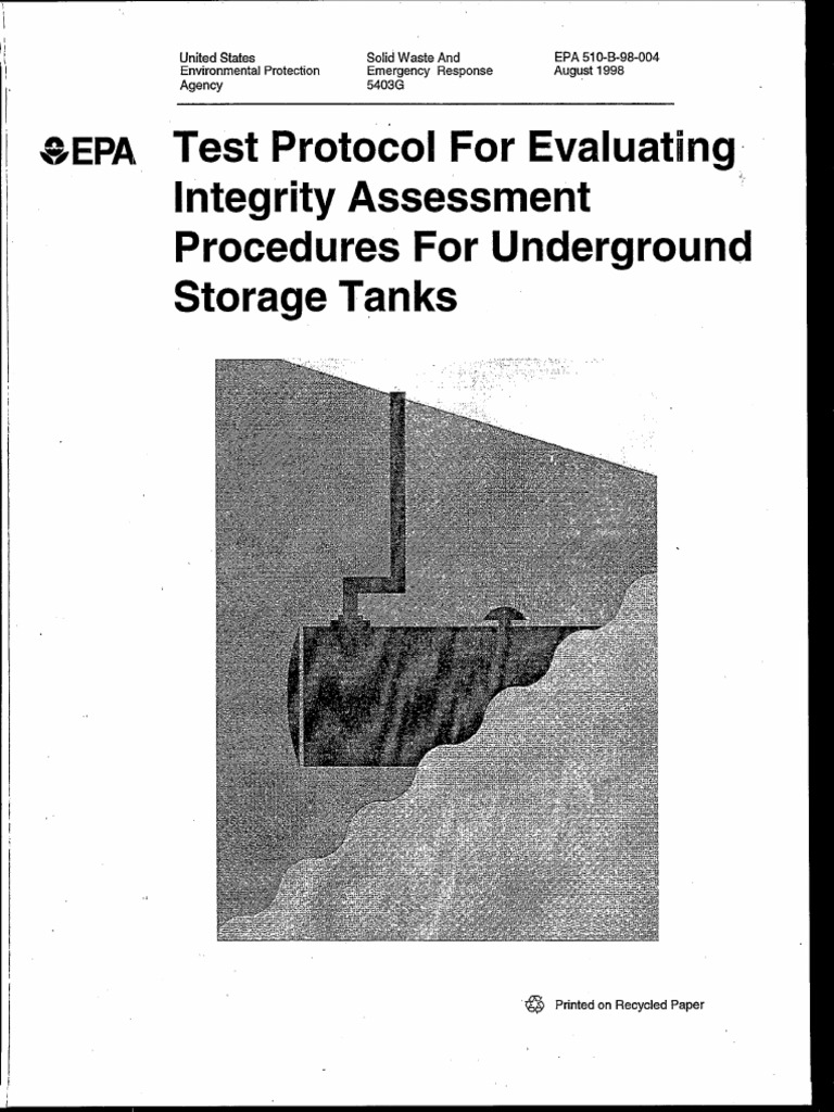 EPA Test Protocol For Evaluating Integrity Assessment Procedures For ...