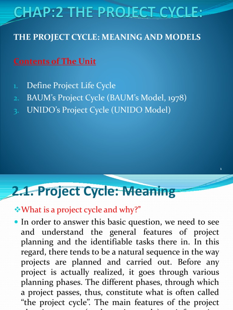 Project Cycle Models: An Overview of the Baum and UNIDO Project Cycle ...