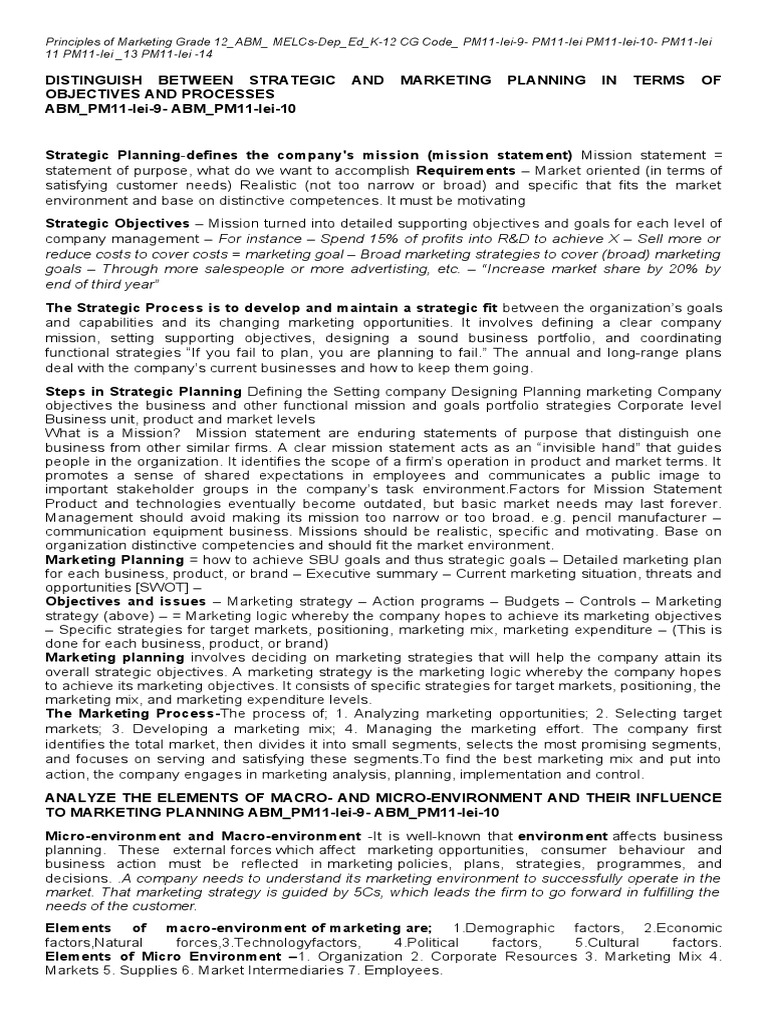 Principles of Marketing Lesson 5 9 MSLM | PDF | Marketing | Market ...