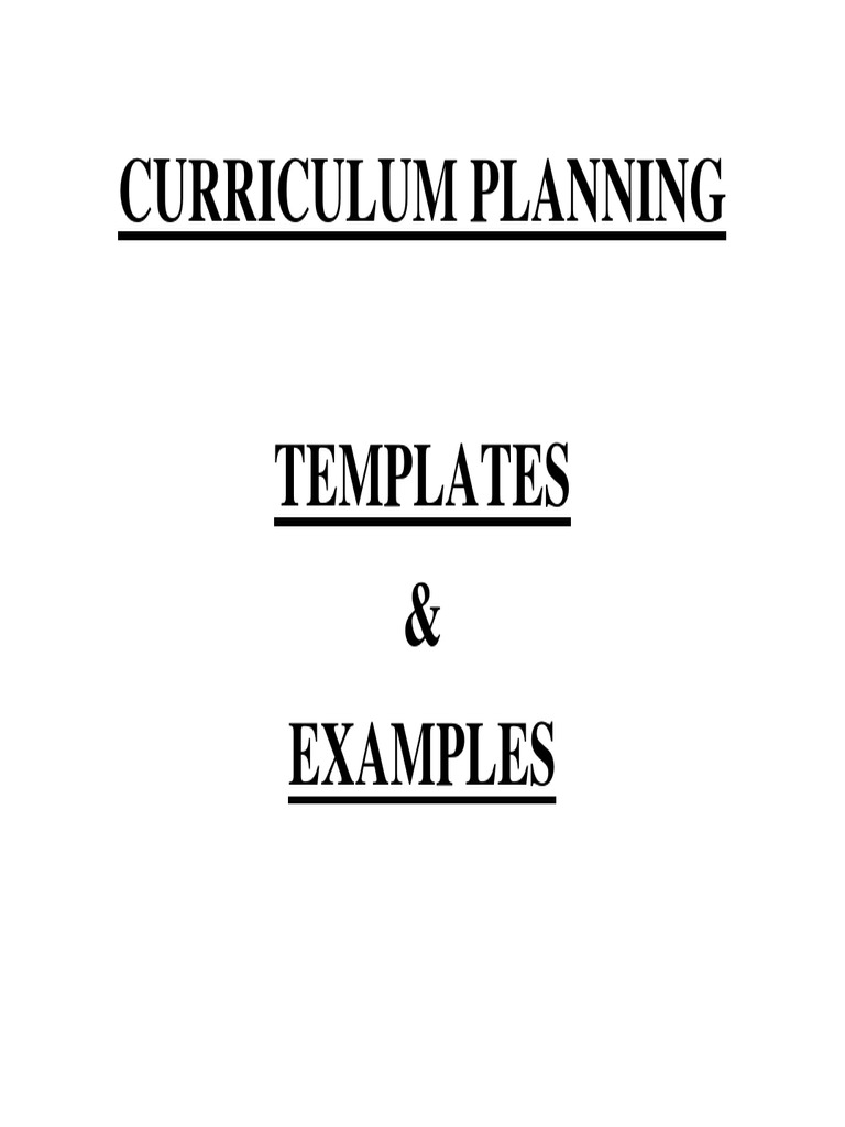 Curriculum Templates | PDF | Curriculum | Learning