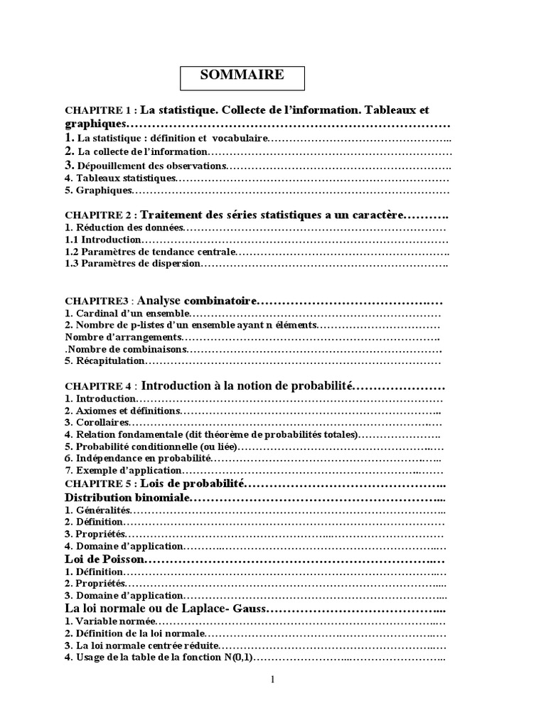 Introduction à la Statistique et Probabilité | PDF | Moyenne ...