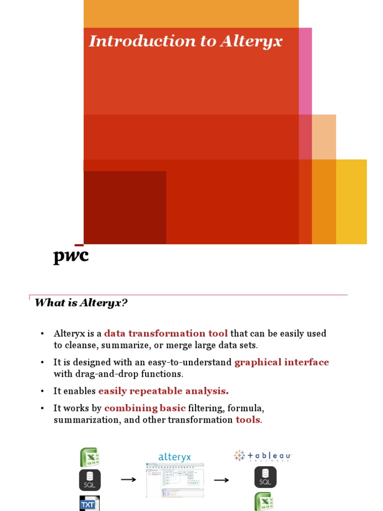 Introduction to Alteryx: Transform Data with Drag-and-Drop Tools | PDF ...