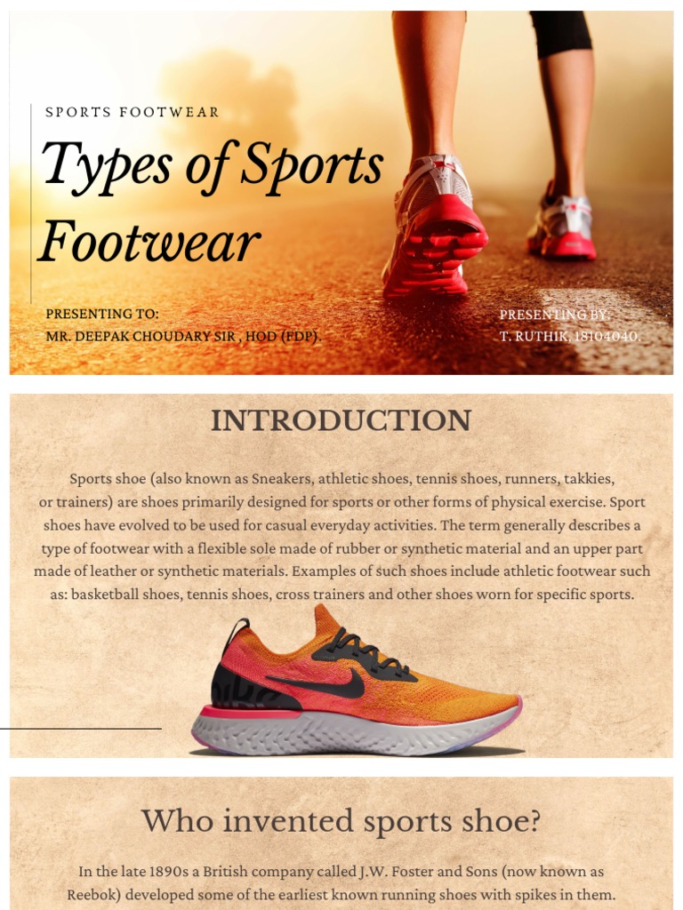 Types of Sports Shoes Explained | PDF | Shoe | Sneakers