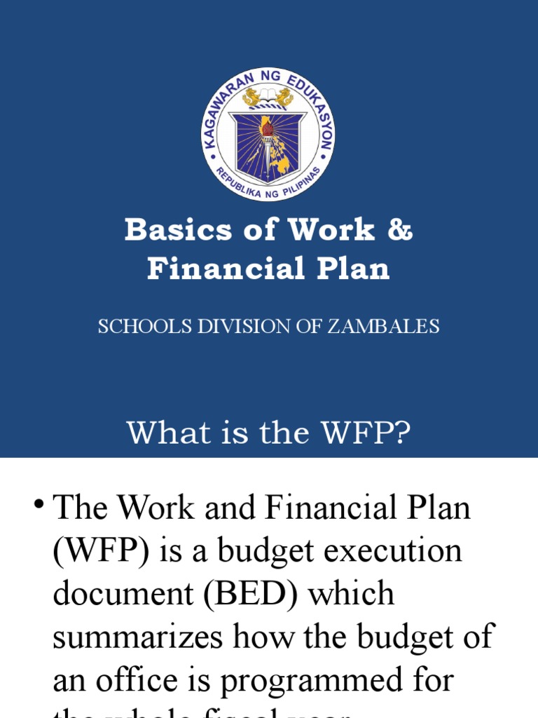 Basics of Work & Financial Plan: Schools Division of Zambales | PDF ...