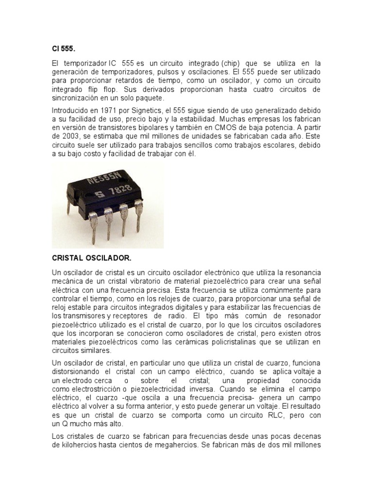 Elementos de Circuitos Osciladores | PDF | Resistencia Eléctrica y ...