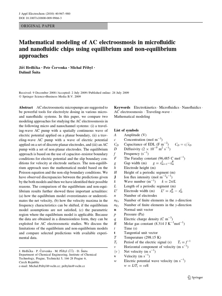 Math Modeling ACEO | PDF | Capacitor | Fluid Dynamics