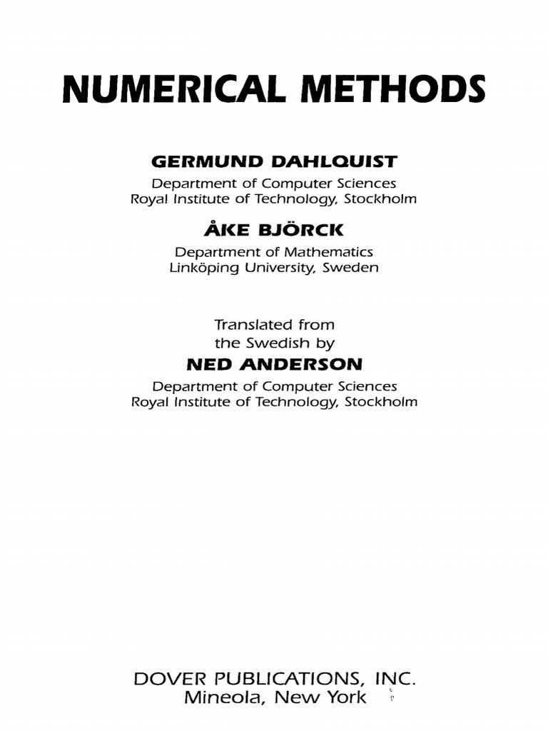 Qdoc - Tips Dahlquist G Bjorck A Numerical Methods | PDF Qdoc - Tips Dahlquist G Bjorck A Numerical Methods | PDF