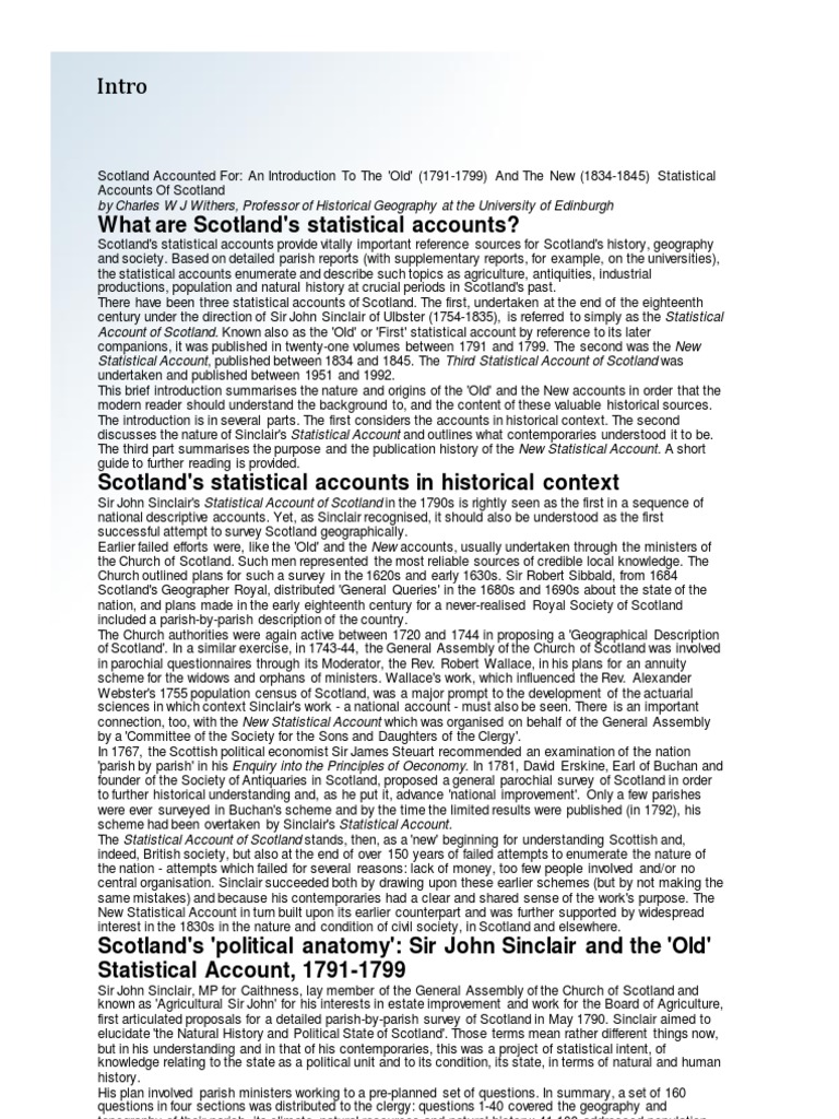 Statistical Accounts Intro | PDF | Science