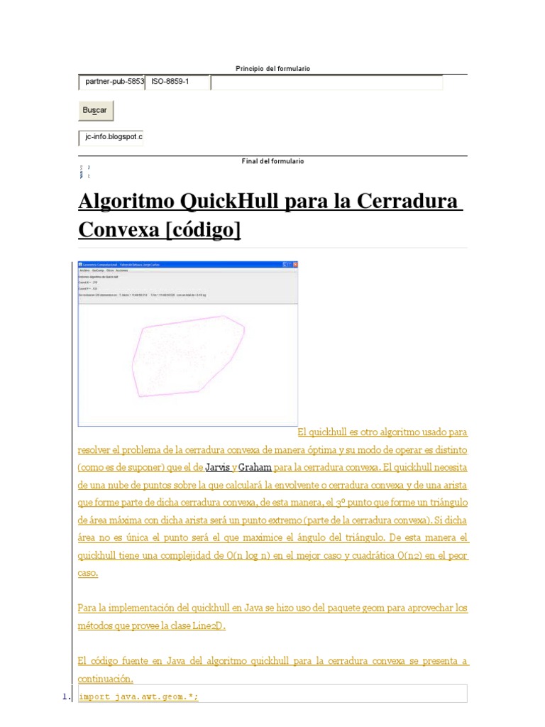 Algoritmo QuickHull para La Cerradura Convexa | PDF | Programación de ...