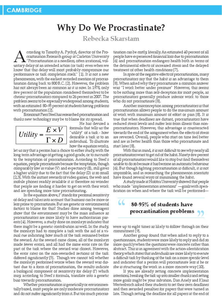 Why Do We Procrastinate | PDF | Procrastination | Professional Skills