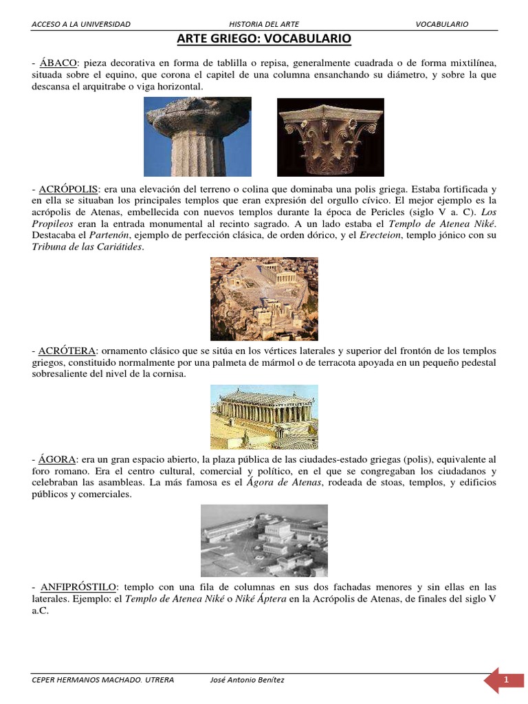 Vocabulario Griego | PDF | templo | Teatro