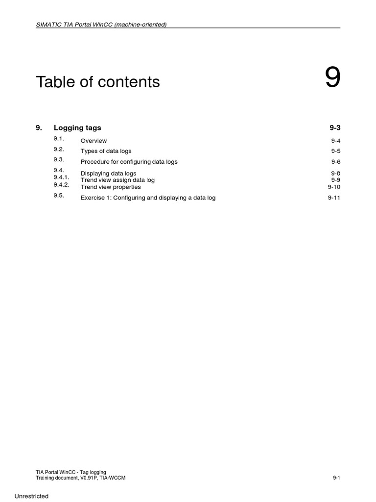 Logging Tags 9-3: Simatic Tia Portal Wincc (Machine-Oriented) | PDF ...