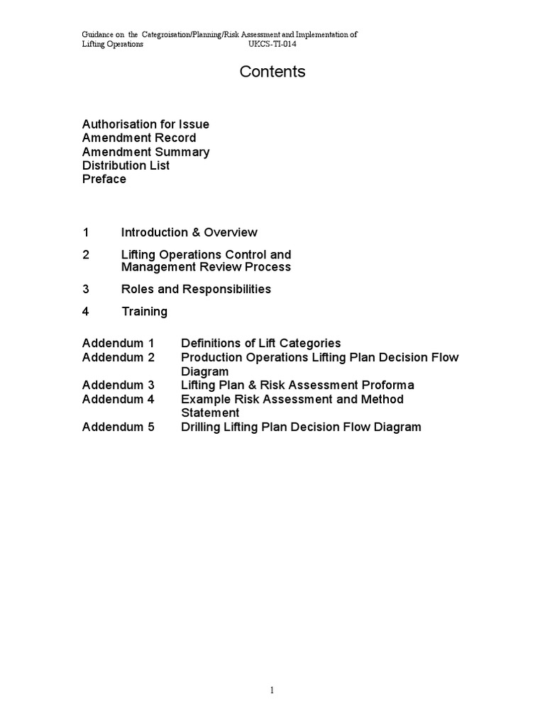 BP Lifting Plan Outline | PDF | Risk Assessment