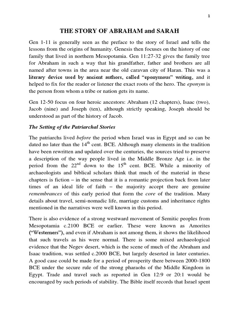 The Story of Abraham and Sarah | PDF | Abraham | Book Of Genesis