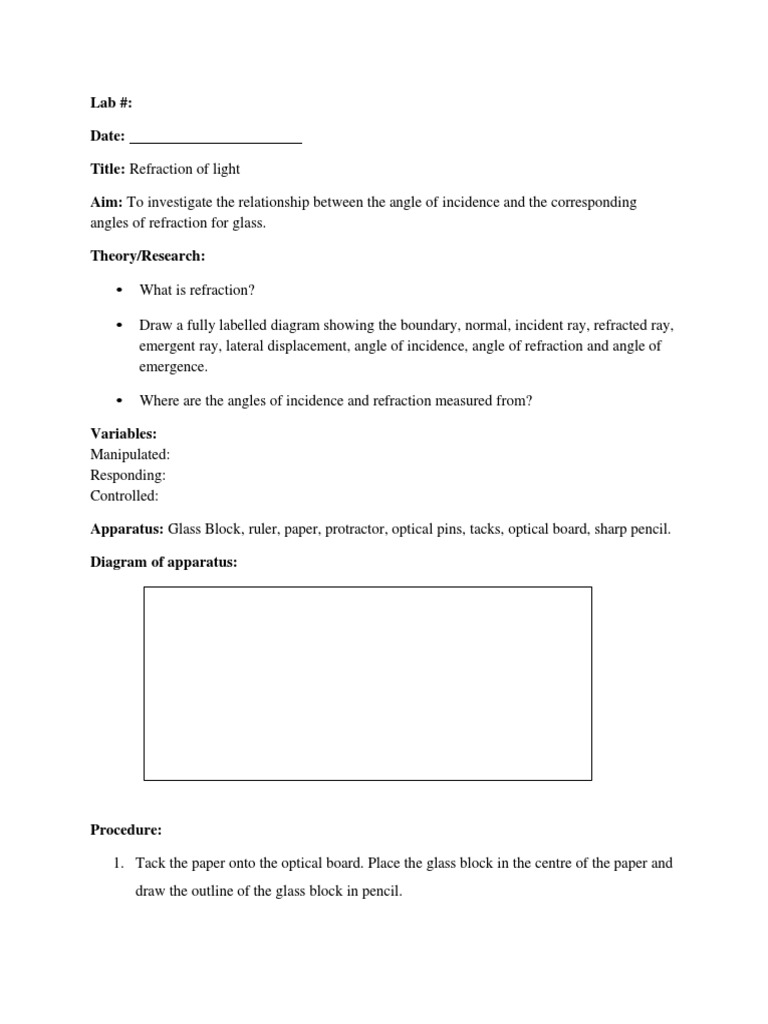 Kami Export - Lab Refraction | PDF | Refraction | Angle