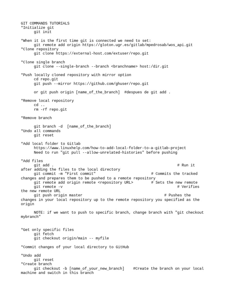 Git Commands | PDF | Data Management | Information Technology Management