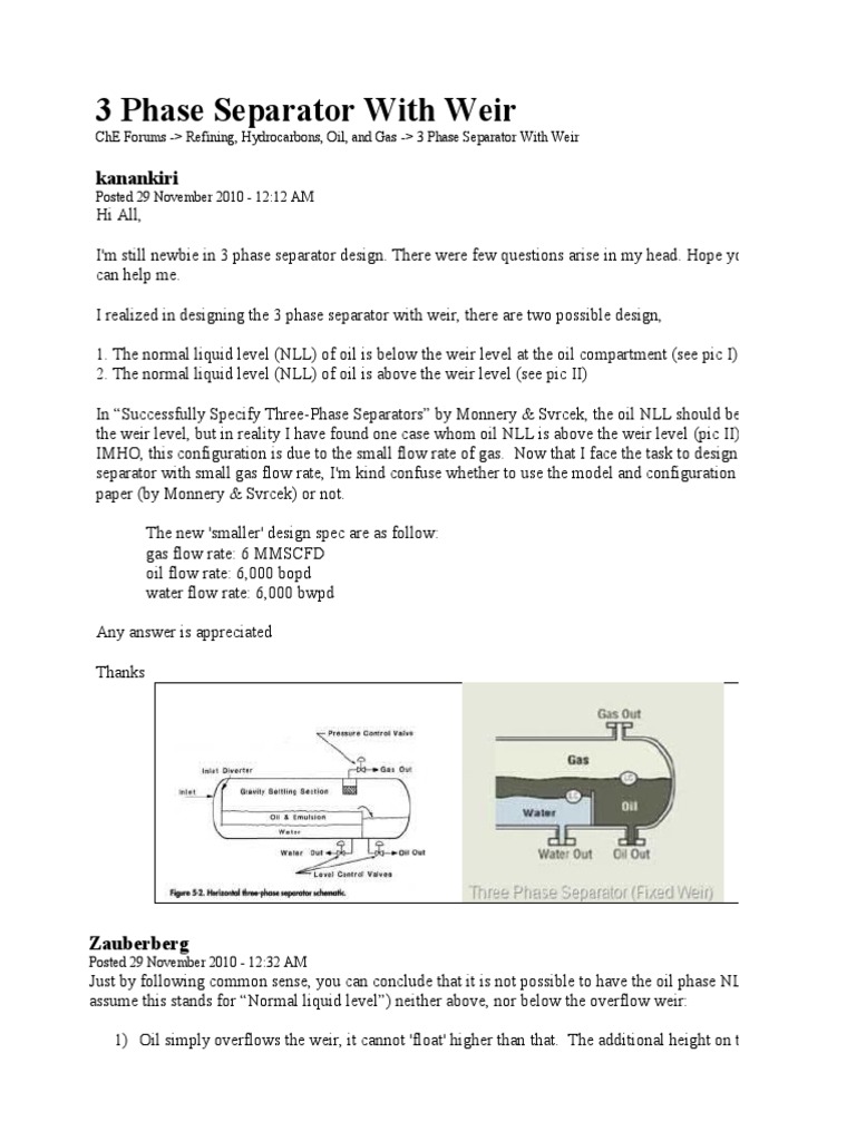 3-Phase Separator Design Insights | PDF | Water | Phase (Matter)